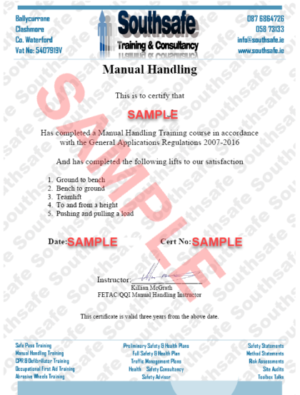 Manual Handling - Southsafe Training and Consultancy Limited